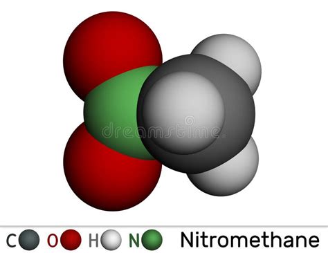 Nitromethane Molecule Molecular Model 3d Rendering Stock Illustration Illustration Of Flat