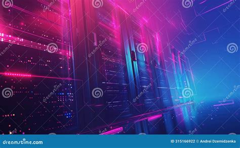 Data Center Abstract Digital Warehouse Cloud Computing Server Room