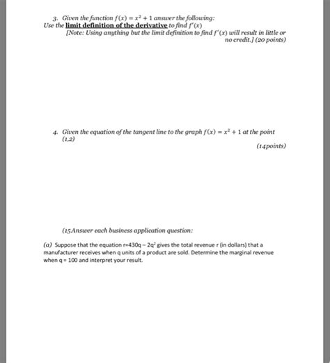 solved 1 compute the derivative of each function below