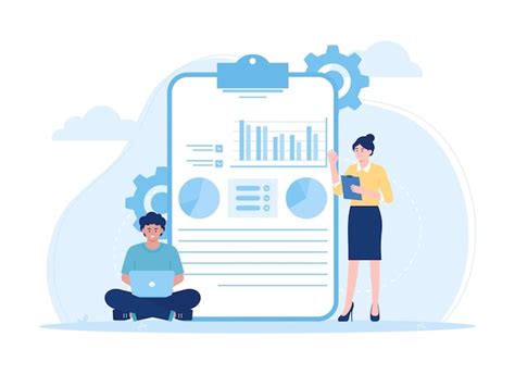 Premium Vector Analyst Data Input Trending Concept Flat Illustration