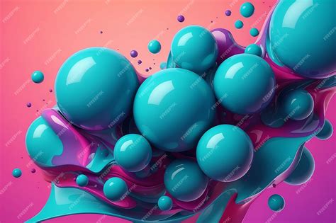 Premium Photo Gradient Background With Turquoise Metaball Shapes