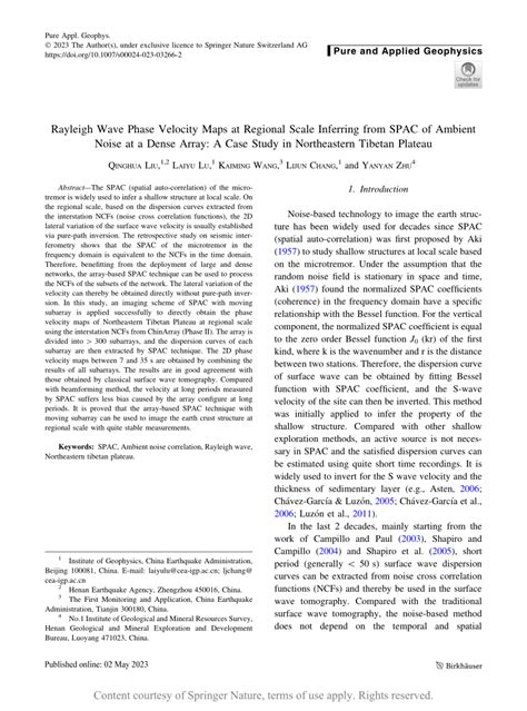 Rayleigh Wave Phase Velocity Maps At Regional Scale Inferring From Spac