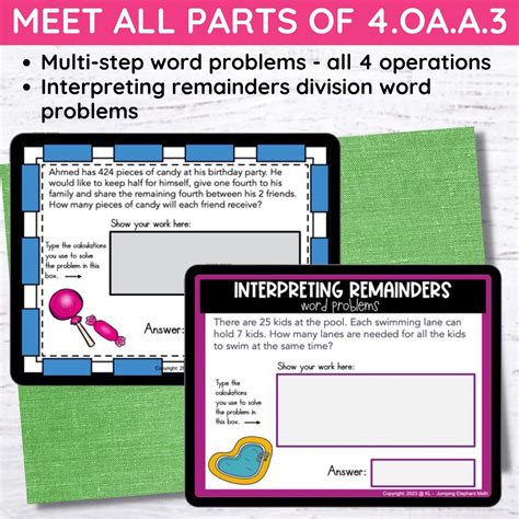 Multi Step Word Problems And Interpreting Remainders Word Problems