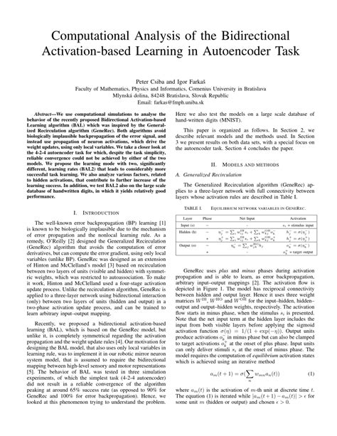 pdf computational analysis of the bidirectional activation based