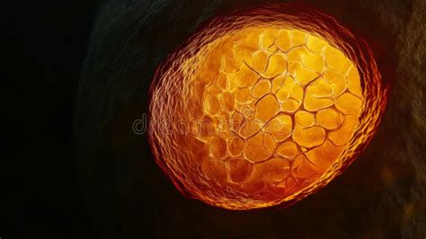 Close Up View Of Human Cell Structure With Detailed Cellular Features