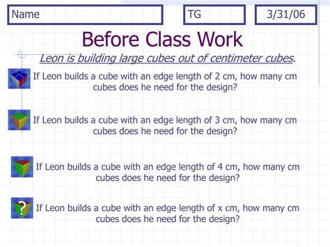Ppt Before Class Work Powerpoint Presentation Free Download Id564999