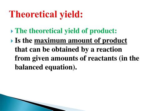 PPT Lecture No Limiting Reactant Theoretical Yield And Percentage Yield PowerPoint