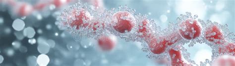 Abstract Molecular Structure With Red Spheres Showcasing Bubbles And A