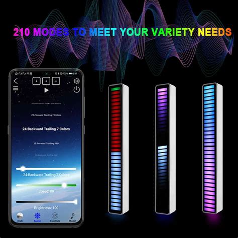 ₩11 861에서 전화 앱 제어 음성 픽업 led rgb 스트립 라이트 사운드 블루투스 usb 다채로운 주변 바 dhgate