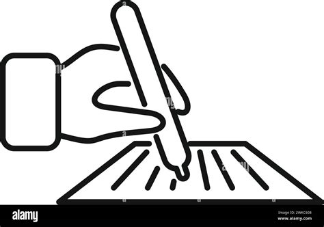 Personal Signature Icon Outline Vector Access Verification Biometric