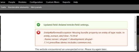 Entitymalformedexception Missing Bundle Property On Entity Of Type Node 1576664