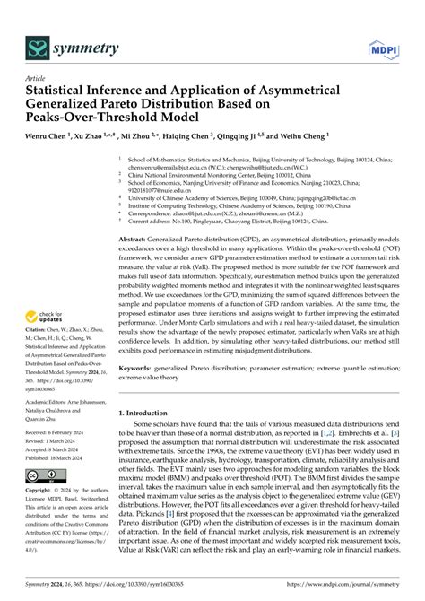 Pdf Statistical Inference And Application Of Asymmetrical Generalized Pareto Distribution
