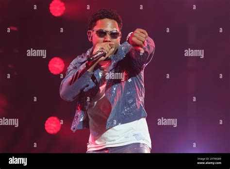 Singer Myke Towers Performs During His Concert At The Wizink Center On