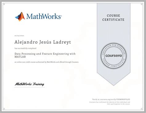 alejandro jesús ladreyt on linkedin matlab mathworks coursera certificate datascience