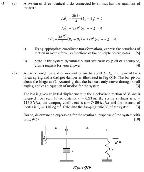 Solved A A System Of Three Identical Disks Connected By