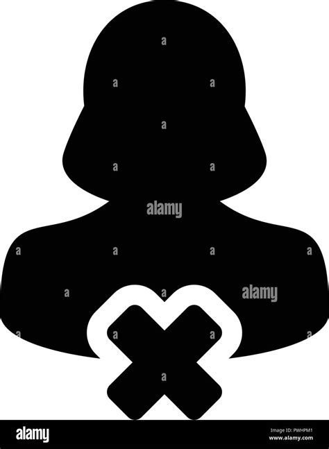 Delete Account Icon Vector Female User Person Profile Avatar With Close