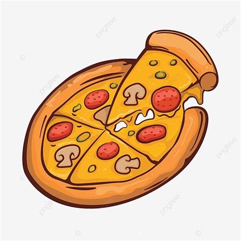 Ilustración De Vector De Dibujos Animados De Rebanada De Pizza