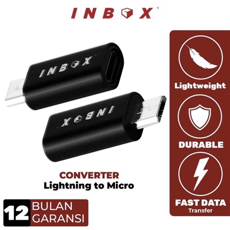 Jual Converter Lightning To Micro Sambungan Usb Lightning Ke Usb Micro Inbox Series Garansi