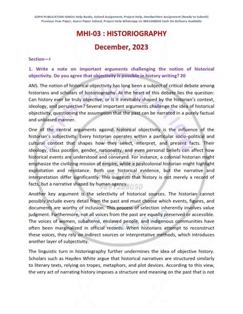 Ignou Mhi 03 Previous Year Solved Question Paper English Medium Dec 2023 Ignou Solved Assignment