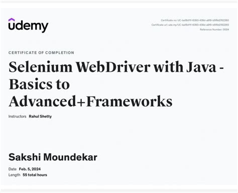 Upskilled With Selenium Webdriver On Udemy Sakshi Moundekar Posted On The Topic Linkedin