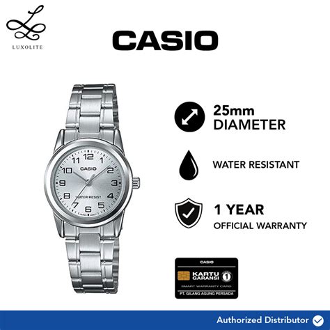 Jual [luxolite] Casio Jam Tangan Wanita Ltp V001d 7budf Ltp V001d 7b Ltp V001d 7 Analog White