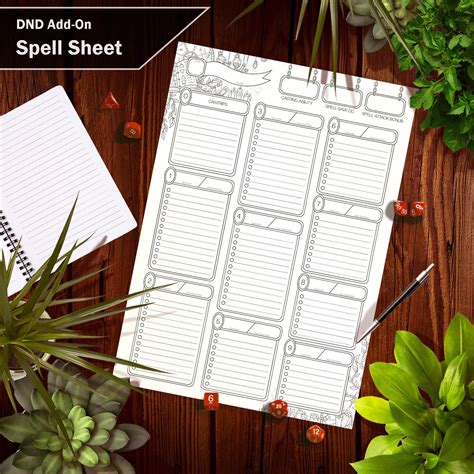 Dnd 5e Spell Sheet Interactive Pdf And Printable Versions Etsy
