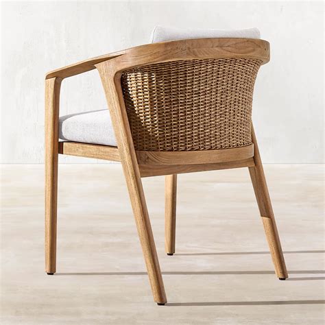 Premium Solid Teak Wood Dining Armchair All Weather Wicker Chair