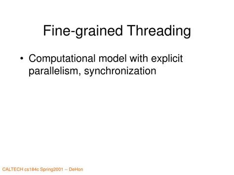 ppt cs184c computer architecture [parallel and multithreaded