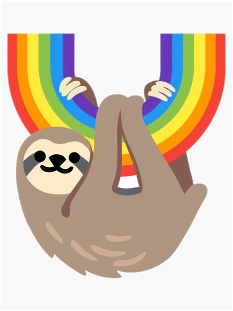Rainbow Sloth Sticker For Sale By Ajrodz Redbubble