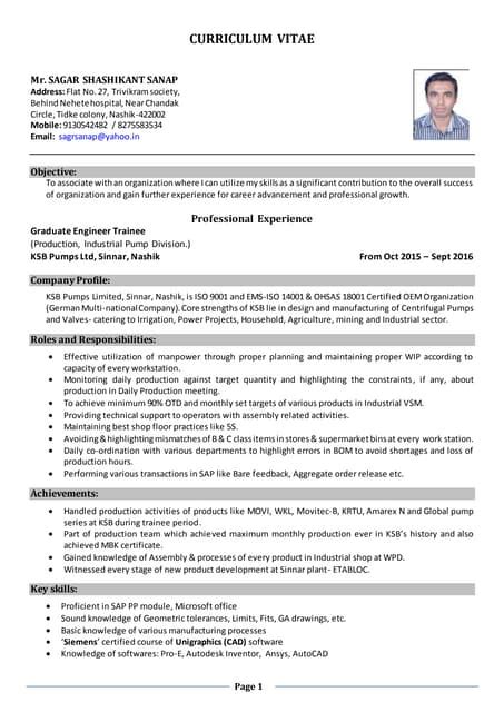 cv sagar sanap docx gardening home and garden