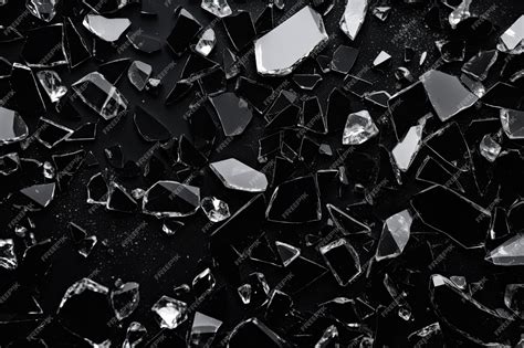 Premium Ai Image A Group Of Broken Glass Pieces