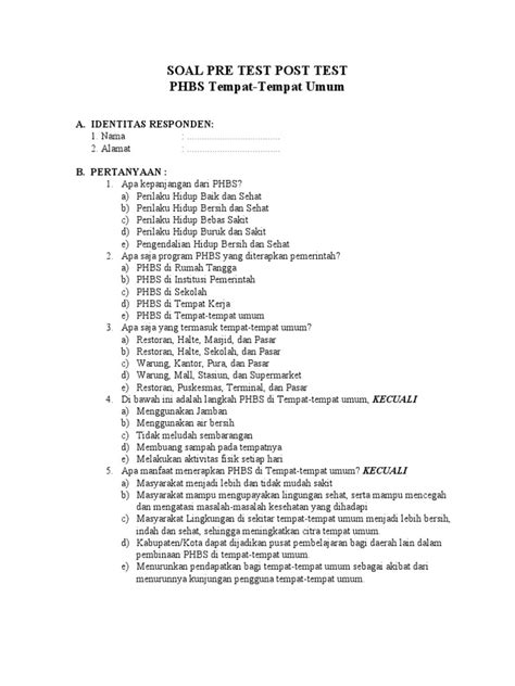 Soal Pre Test Post Test Pdf