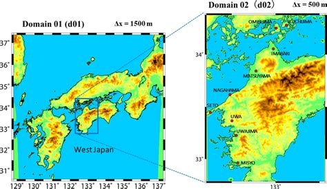 Calculation Areas And Geographies Of Coarse Resolution D01 And Fine Download Scientific