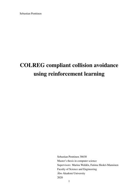 Pdf Colreg Compliant Collision Avoidance Using Reinforcement