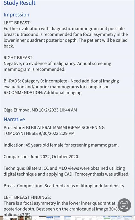 Focal Asymmetry Found In One Breast After 2nd Mammogram Post Breast