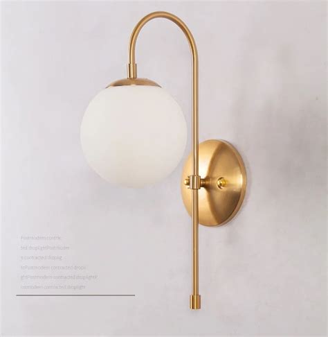 Современный настенный светильник с белым стеклянным шаром в скандинавском стиле креативные