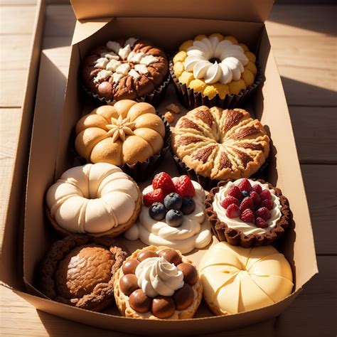 Premium Ai Image Photo Of Yummy Assorted Pastry In A Box