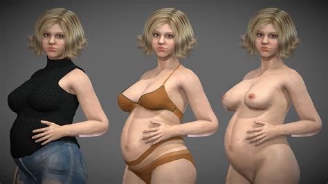 Pregnant Woman Naked And Clothed 3D Model By Hamza Khaloui NoEdge