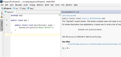 Ide Intellij Documentation Popup Hides Warning Popup Stack Overflow