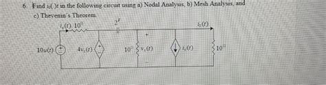 solved find i 0 t the following circuit using a nodal