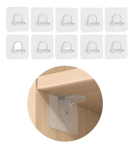Soporte Adhesivo Para Repisas O Estantes 4 Soportes