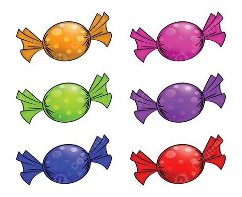 Colorful Wrapped Candy Set For Christmas Vector Image Dot Colorful Vector Image Dot Colorful