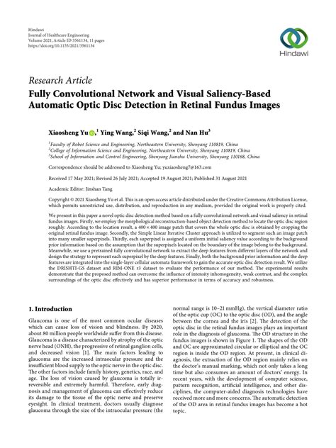 Pdf Fully Convolutional Network And Visual Saliency Based Automatic Optic Disc Detection In