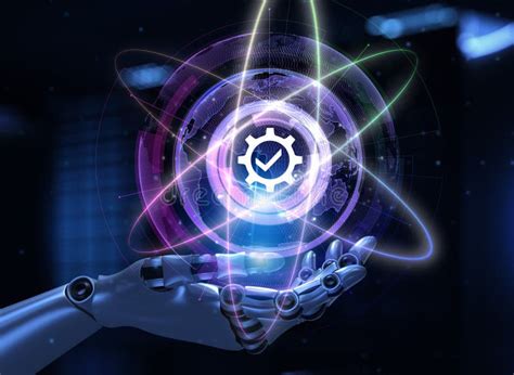 Standard Standardization Certification Quality Control Assurance Robot Hand Pressing Button 3d