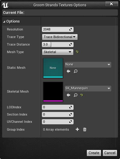 Generating Groom Textures | Unreal Engine 4.27 Documentation | Epic Developer Community