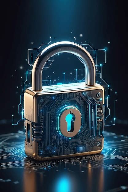Premium Photo Cybersecurity Padlock Digital Lock On Technology