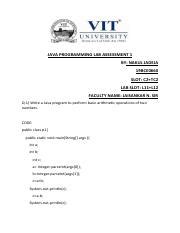 JAVA PROGRAMMING LAB ASSESSMENT 1 Pdf JAVA PROGRAMMING LAB ASSESSMENT 1 BY NAKUL JADEJA