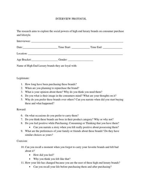 Interview Protocol Template