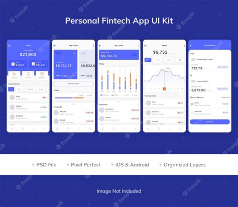 Premium Psd Personal Fintech App Ui Kit