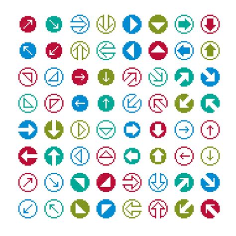 Premium Vector Set Of Vector Retro Cursor Signs Made In Pixel Art Style Simplistic Arrows